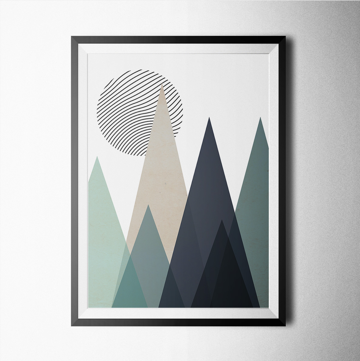 Scandinavian- Triangle Mountains II Poster Print on Luulla