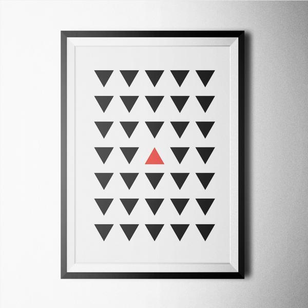 Minimal-red Triangle Poster Print on Luulla